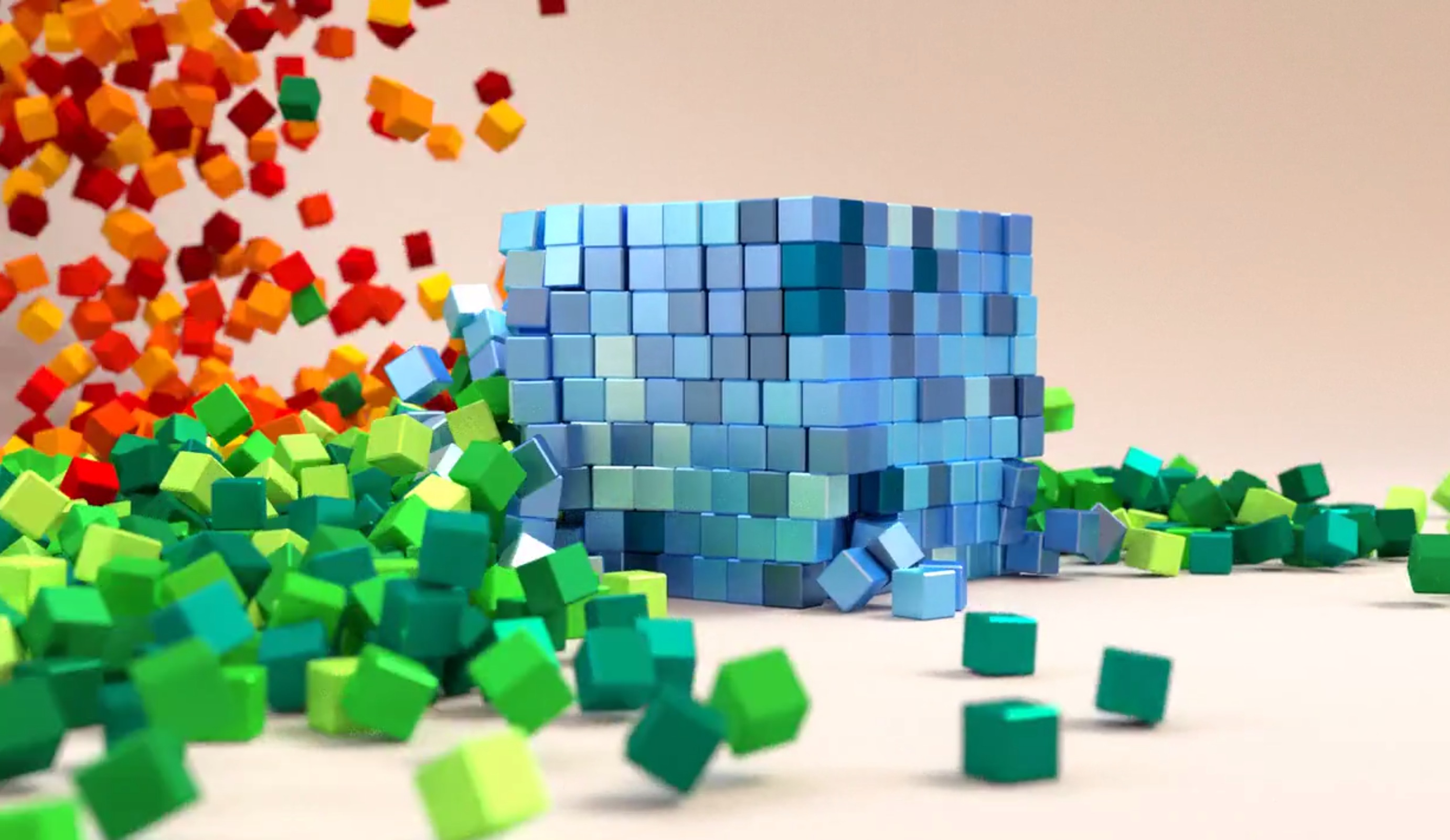 Cubes, Blue, Green, red and Yellow - BlenderNation