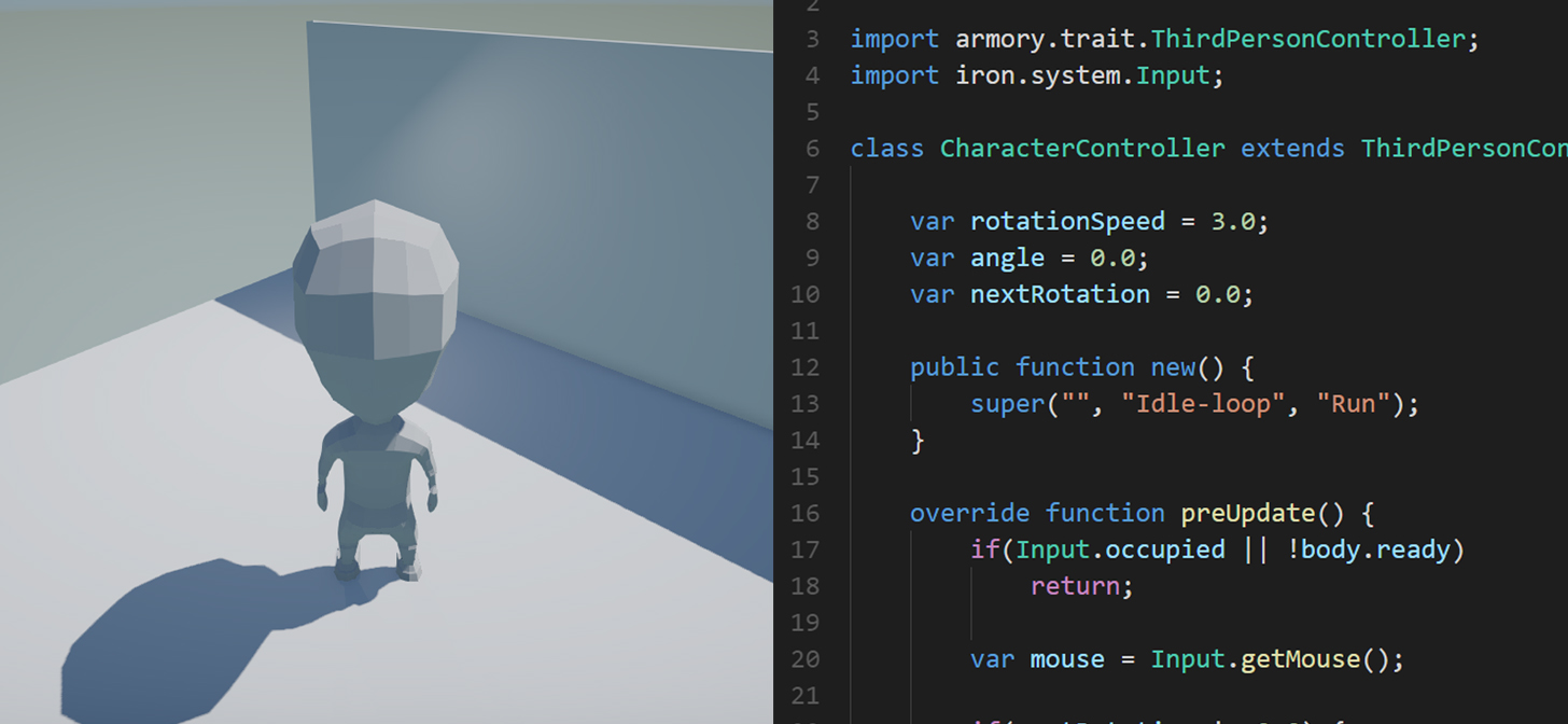 Armory3D Tutorial : Thirdperson Player Controller - BlenderNation