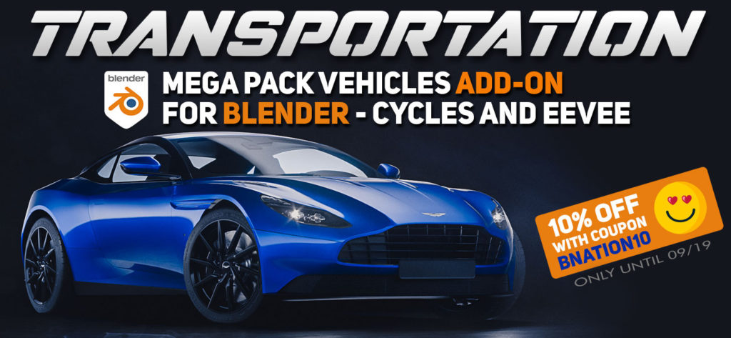 TRANSPORTATION - Mega Pack Cars And Vehicles Add-On [$] - BlenderNation