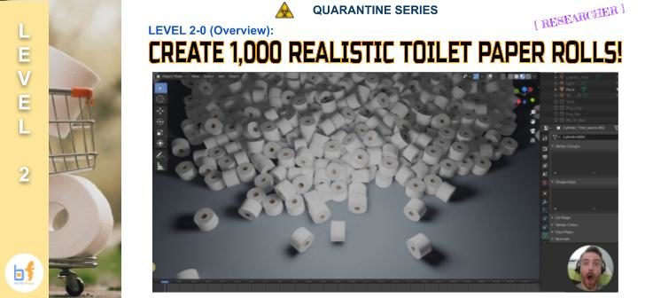 Create 1,000 realistic toilet paper rolls in Blender (Overview ...