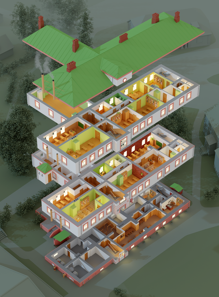 Behind the Scenes: School Building 3D Layout - BlenderNation