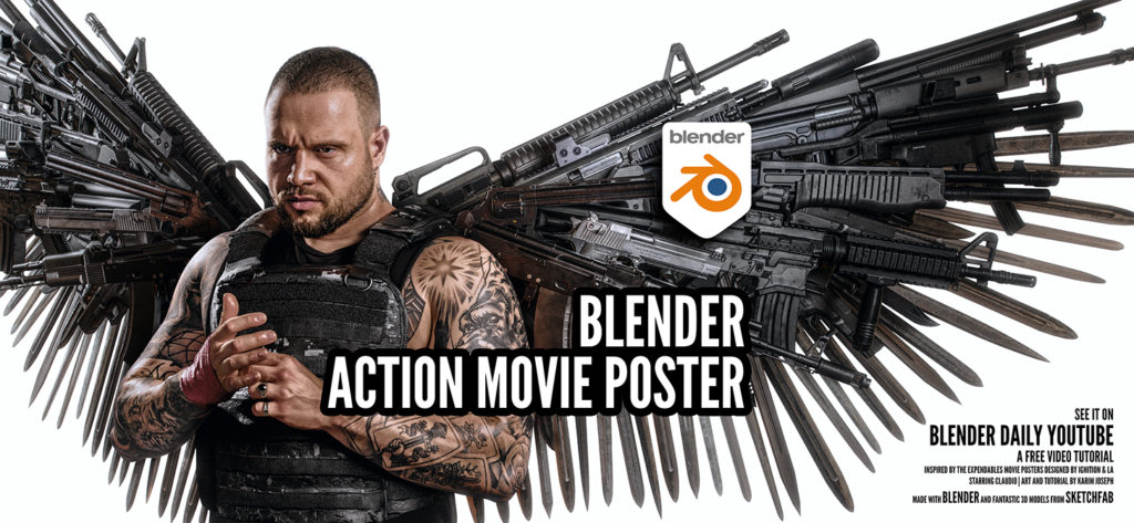 Action Movie Poster Composite with Blender & Sketchfab - BlenderNation