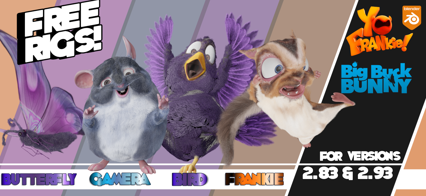 Free Downloads: Frankie, chinchilla, bird & butterfly rigs from Big ...