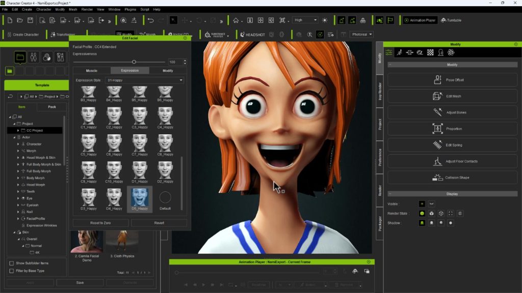 How to Customize Eyes and Teeth in Character Creator for One Piece Nami ...
