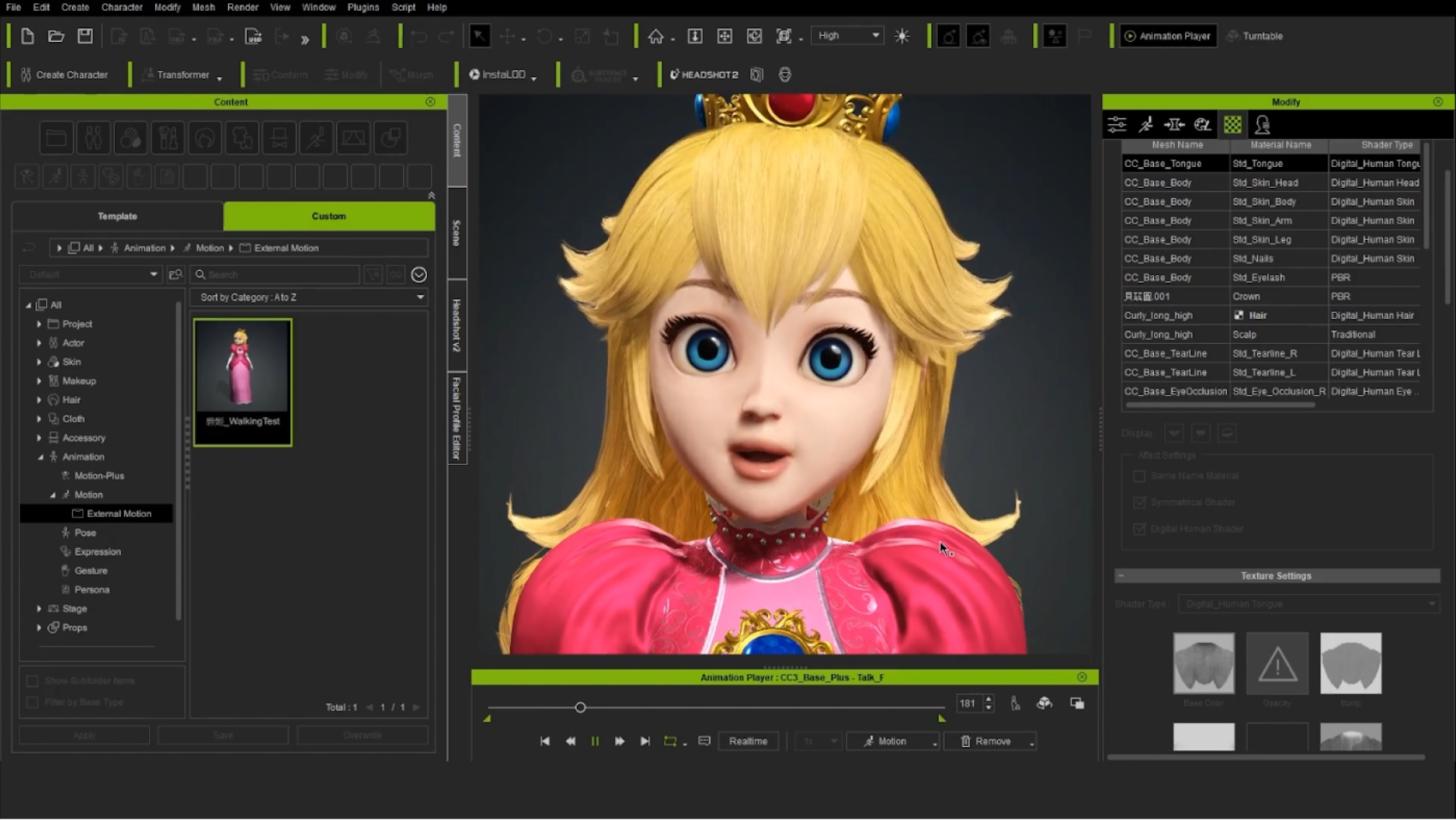 Iconic Super Mario Princess Peach Made With Character Creator and ...