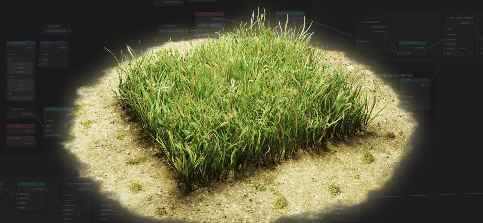 Creating a Realistic Grass Simulation with Geometry Nodes - BlenderNation