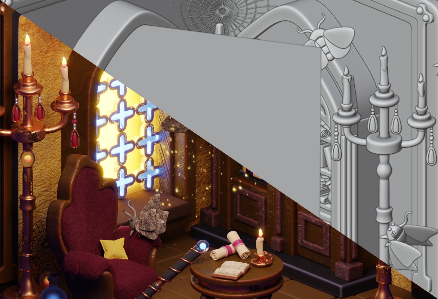 Behind the Scenes: Wizard’s Library - BlenderNation