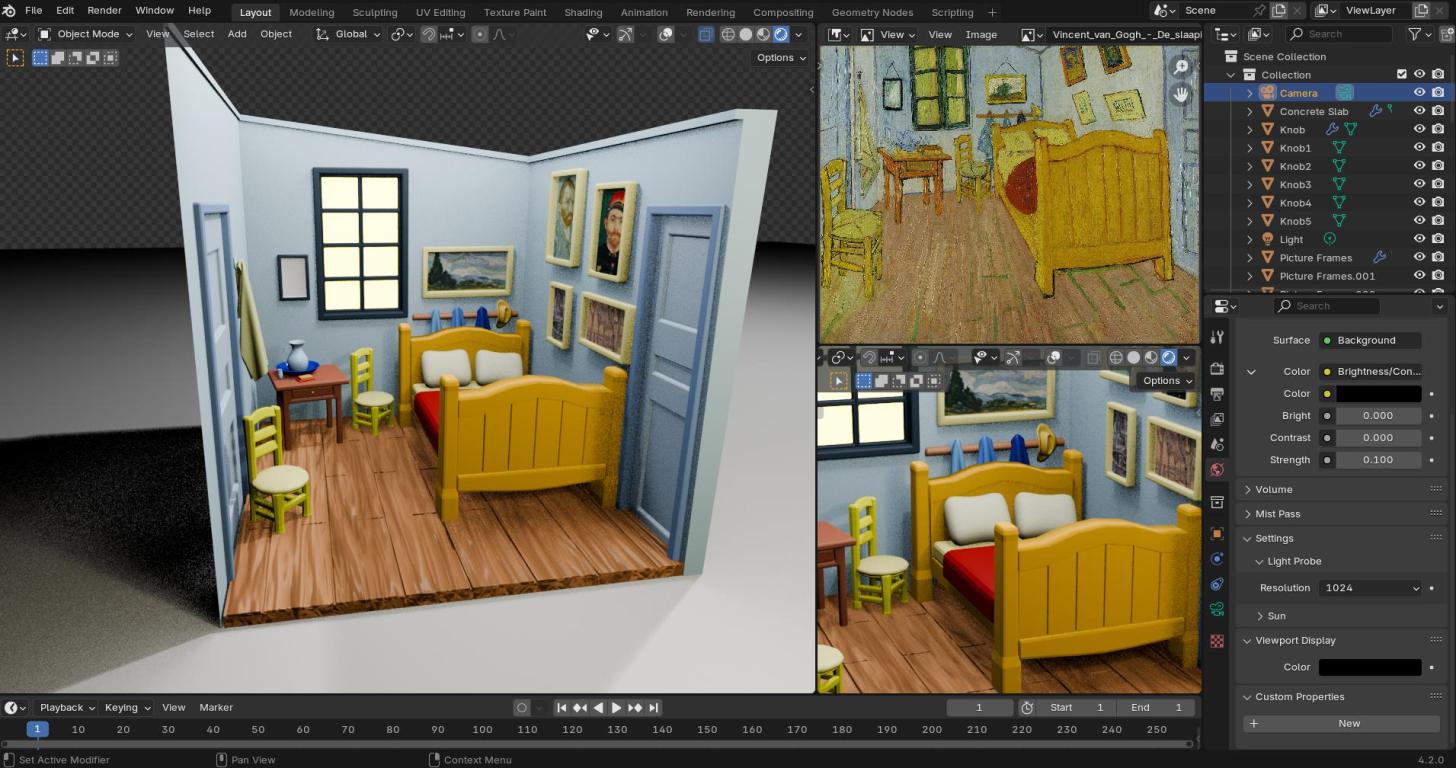 Creating Van Gogh’s Bedroom in Blender - BlenderNation